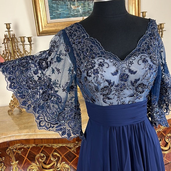 Richard Meier | Dresses | Womens Formal Embroidery Bodice Evening Prom ...